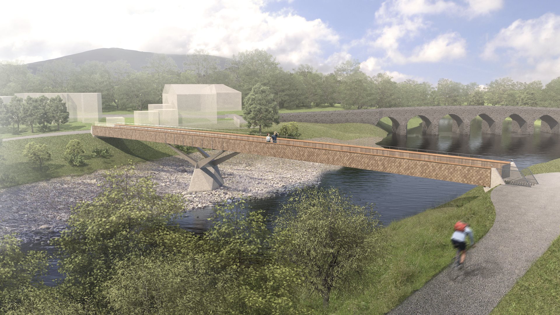 Knight Architects wins permission for timber-clad bridge in south Wales