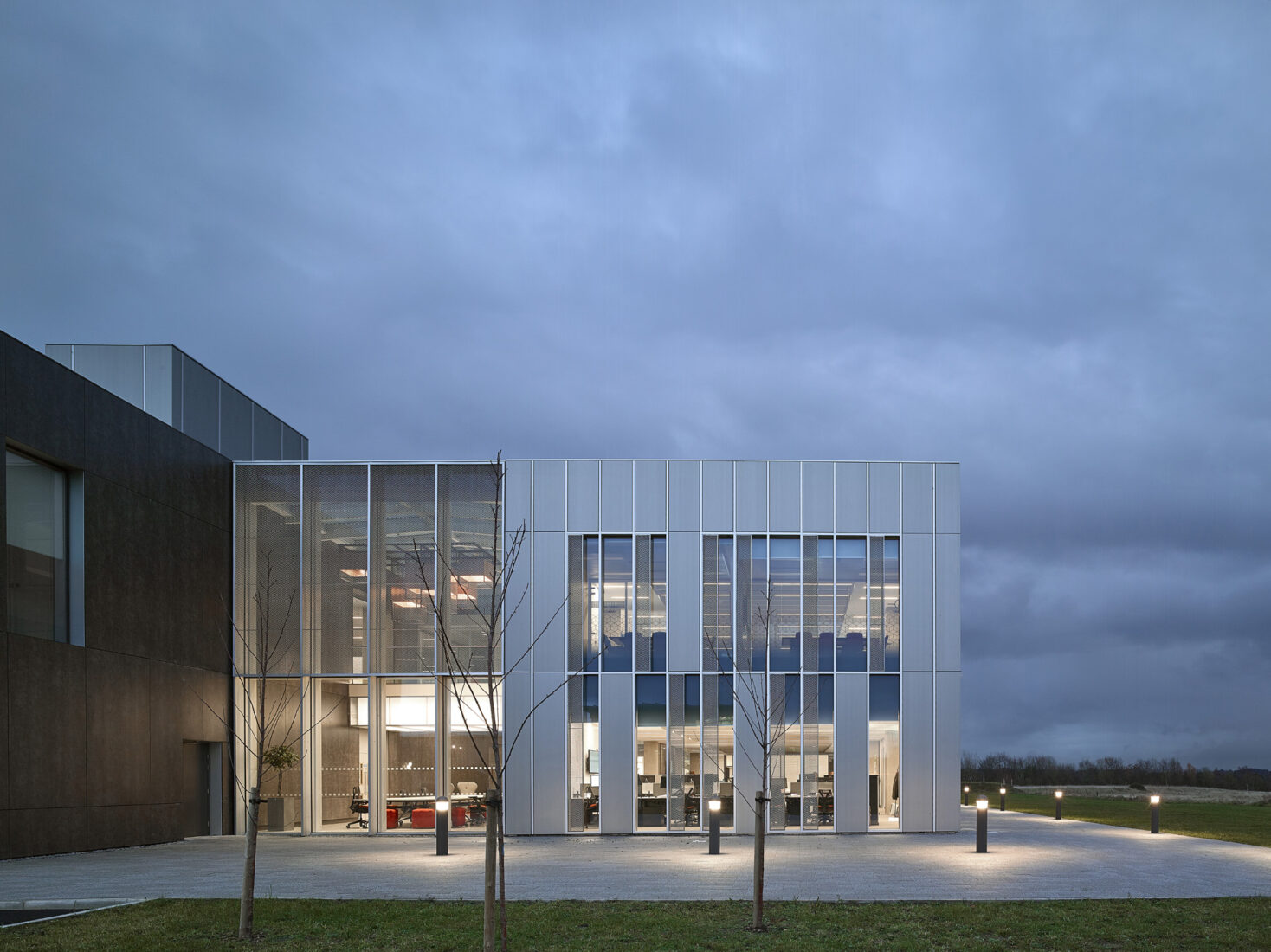 FaulknerBrowns completes porcelain tile-clad office in County Durham