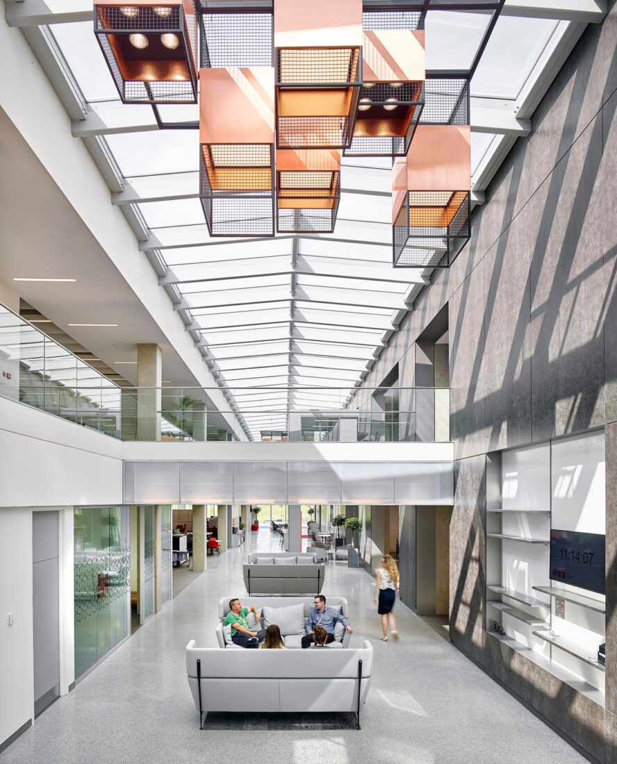 FaulknerBrowns completes porcelain tile-clad office in County Durham