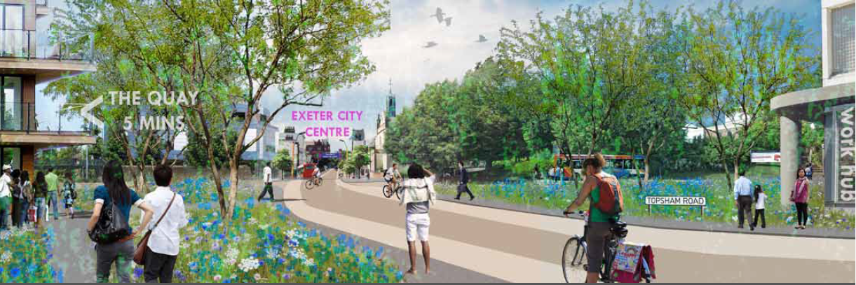 LDA Design proposes garden bridge in Exeter