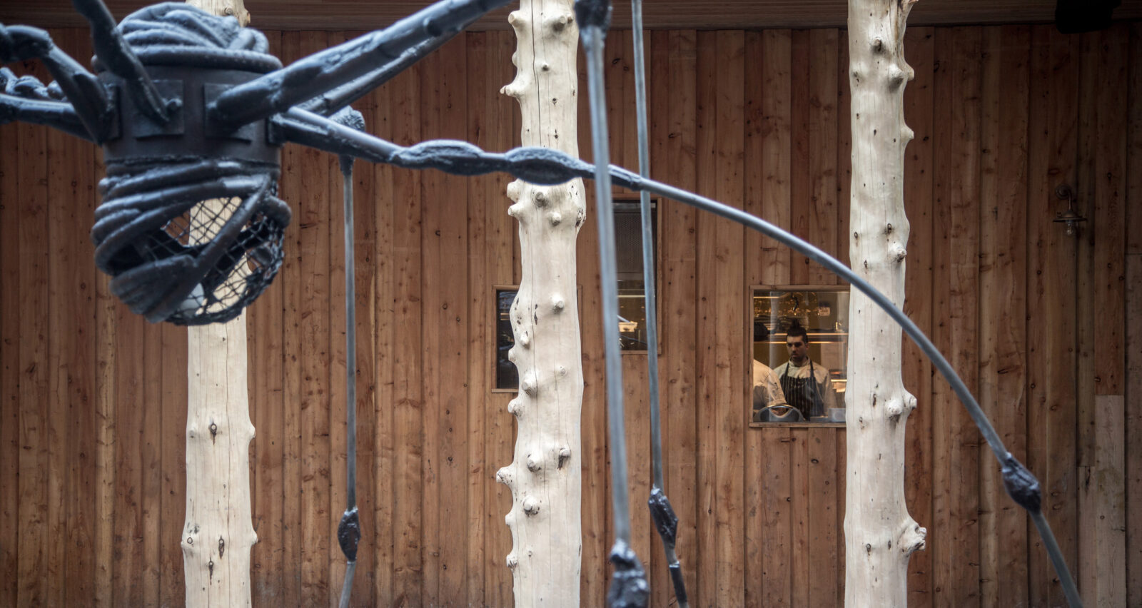 Moxon transforms Highland hotel with ‘primitive’ tree trunk column ...