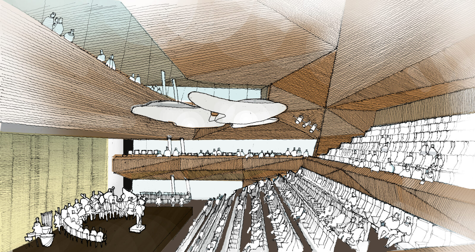 Alpine ski village concert hall completed by Studio Seilern in Switzerland