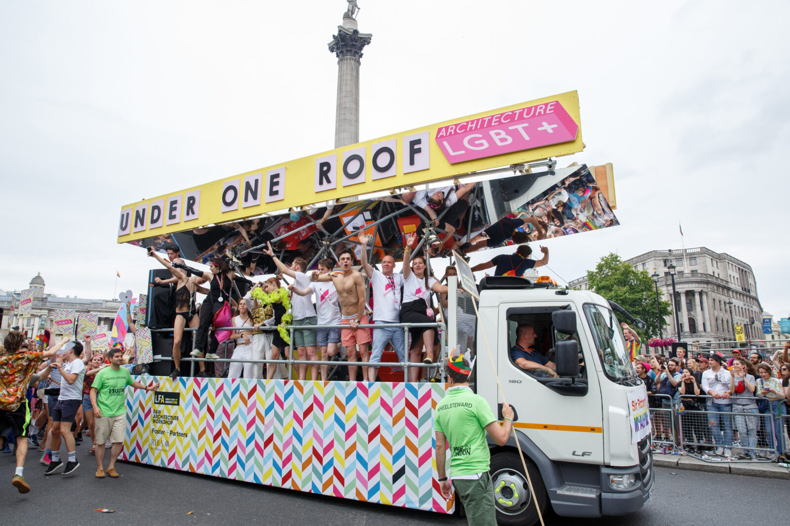 Mirrored float by Raw Architecture Workshop debuts at London Pride