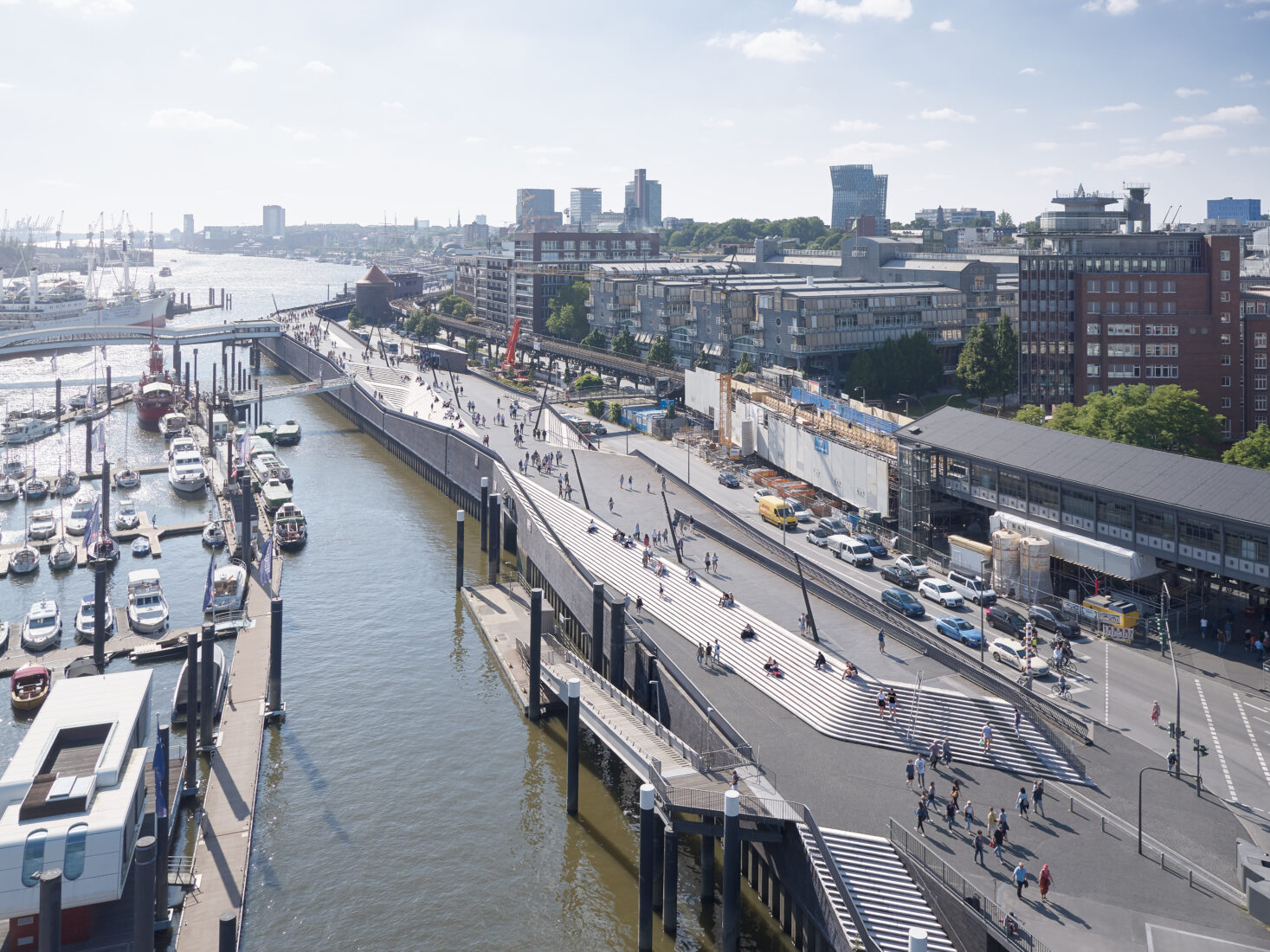 Zaha Hadid Architects completes river promenade in Hamburg