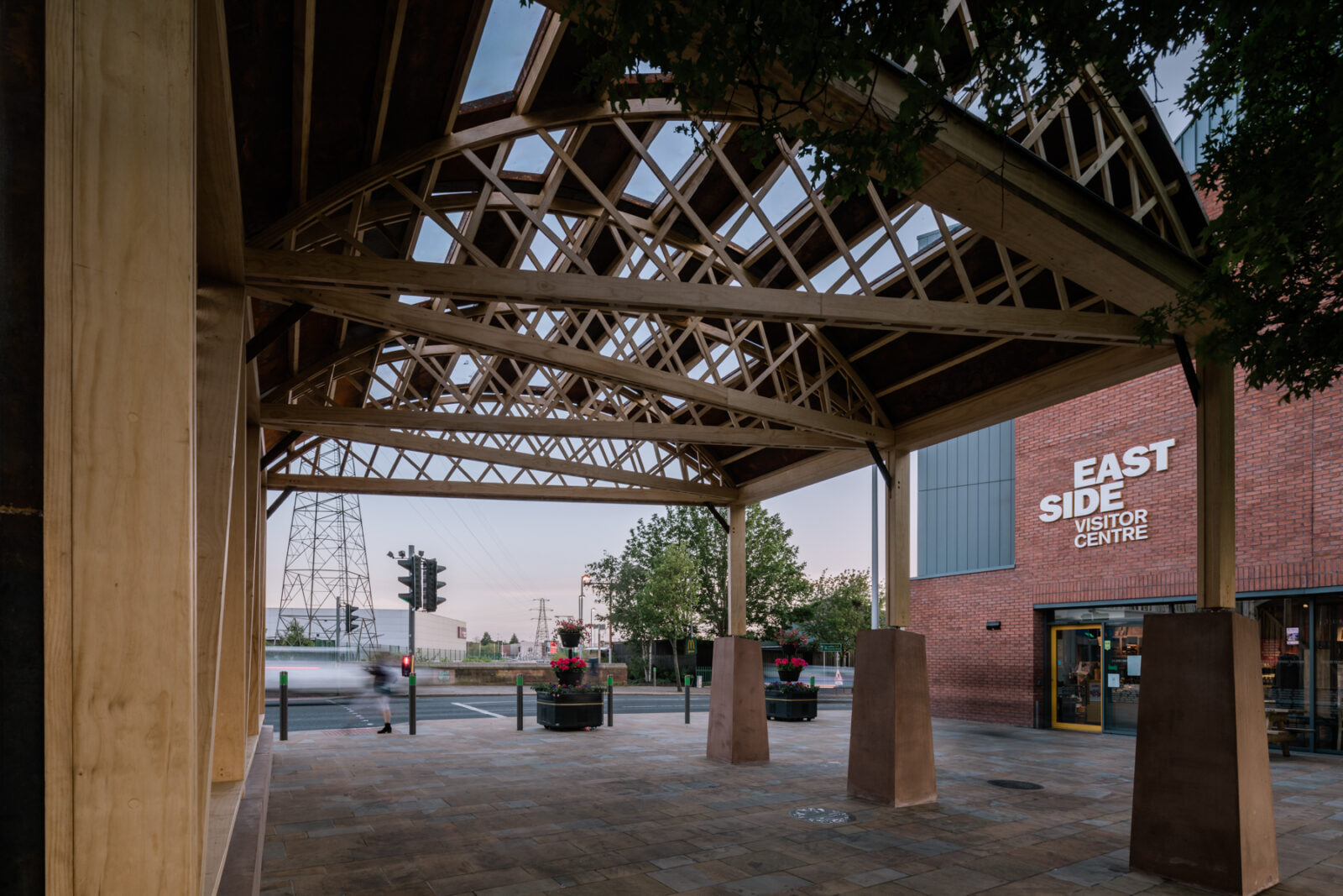 Emerging architects design trussed pavilion in East Belfast
