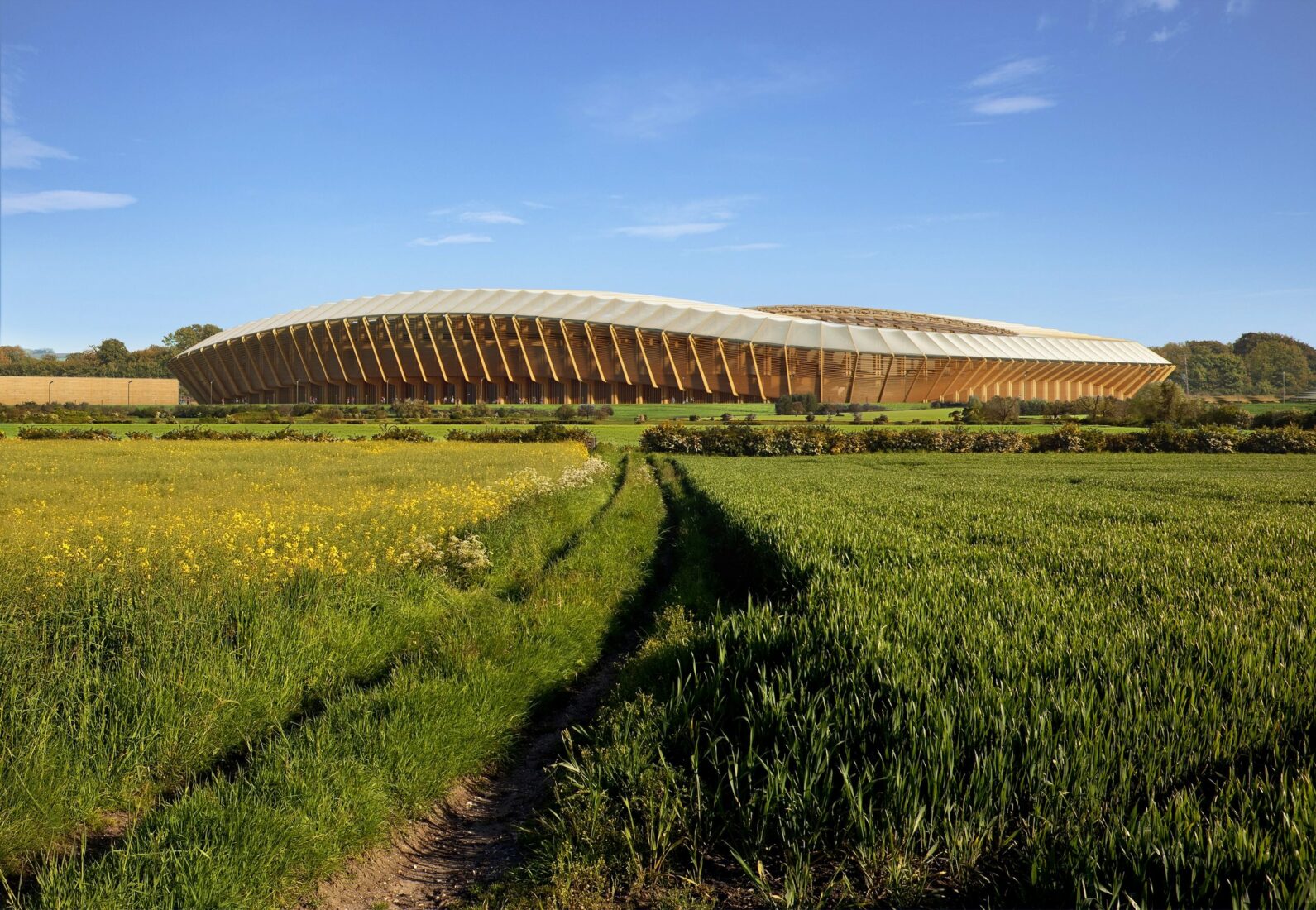 Zaha Hadid Architects’ timber football stadium approved at second attempt