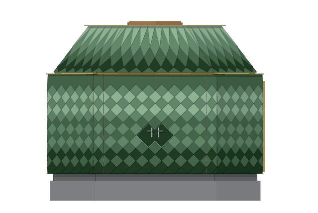 Studio Ben Allen completes self-build geometric flatpack garden folly