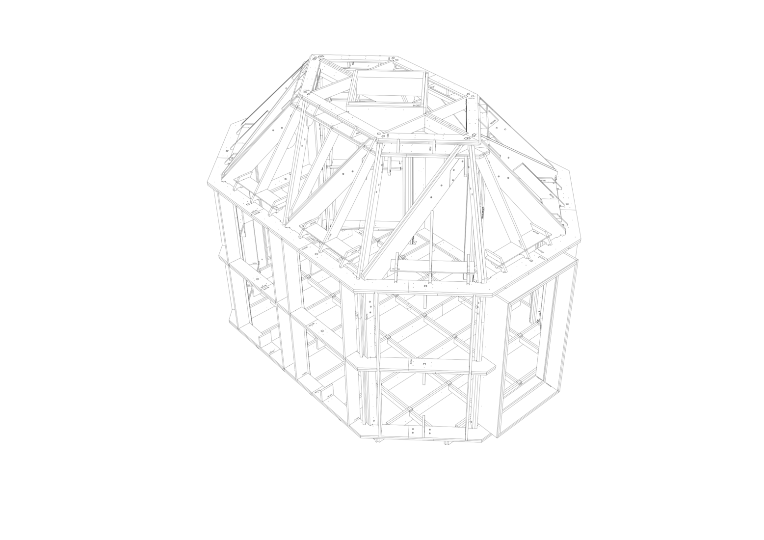 Studio Ben Allen completes self-build geometric flatpack garden folly