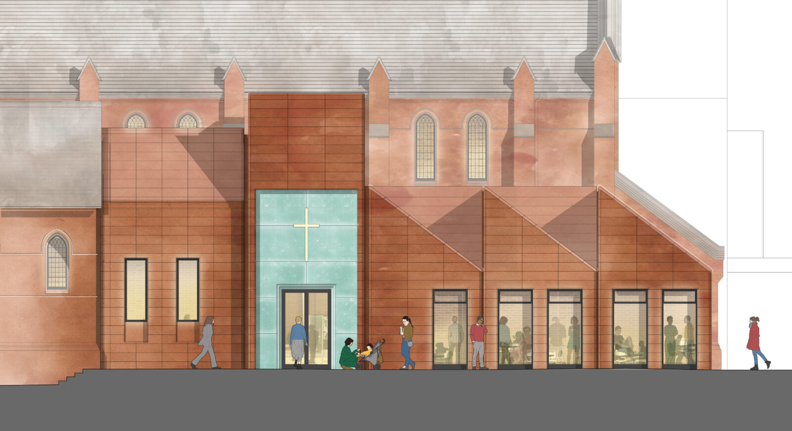 Fathom wins approval for terracotta-clad church extension in Woking