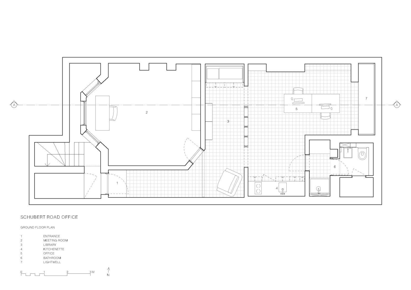 Exposed structure and plaster mark Catja de Haas’s basement office ...
