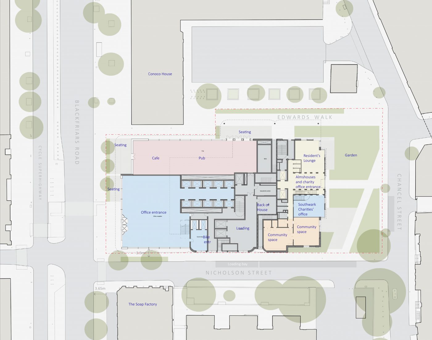 Fathom’s plans for terracotta-clad almshouse tower approved