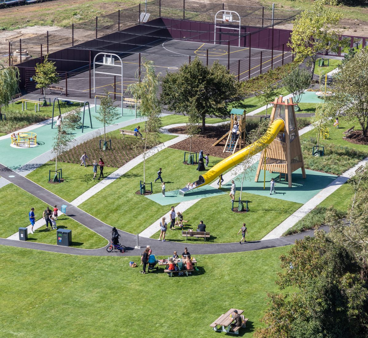 East designs temporary park in Barnet, reusing existing features