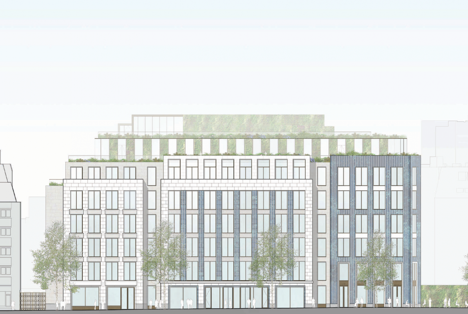 Emrys Architects wins planning for faience-clad London office block