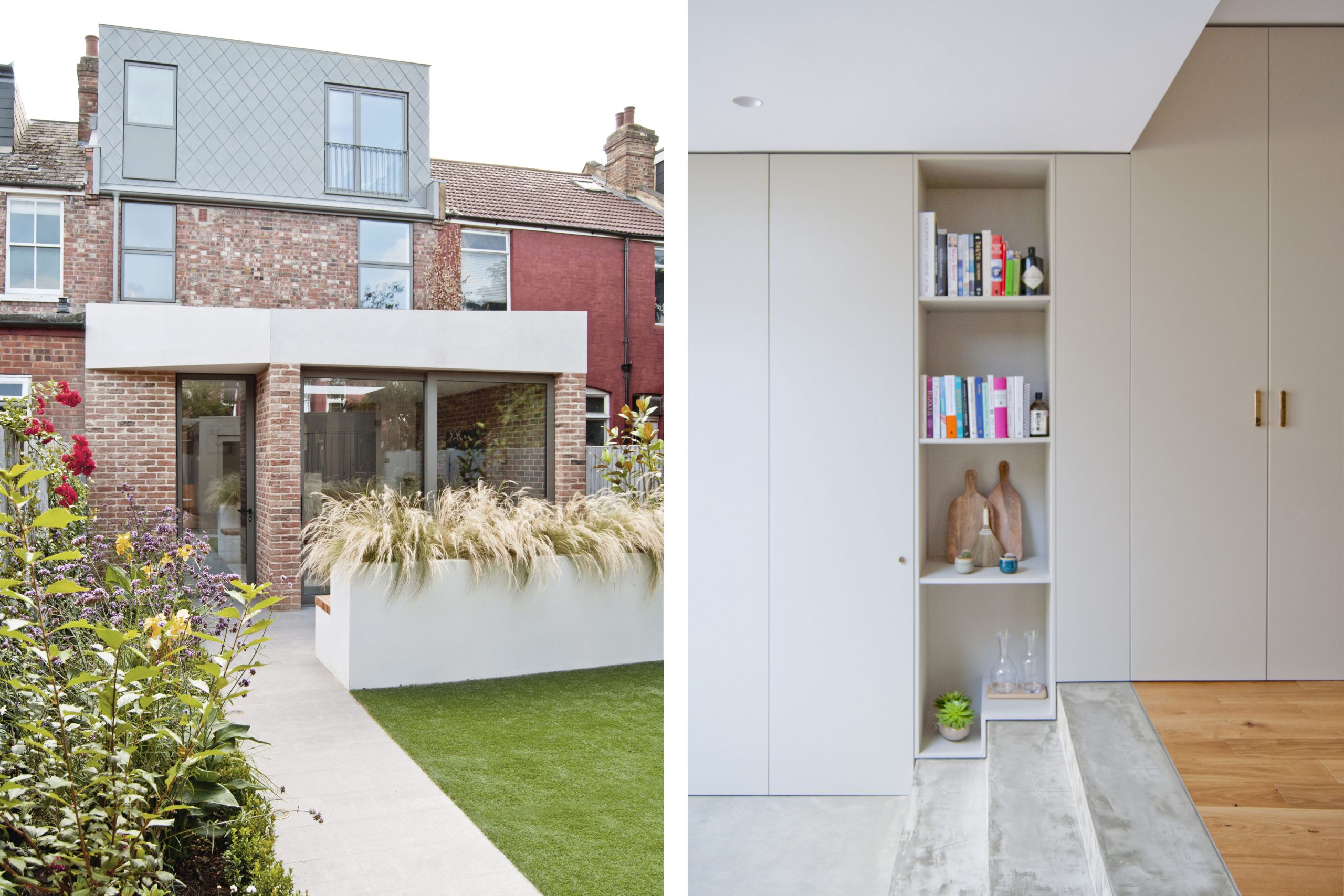 Novak Hiles reworks house with sculptural chamfered extension