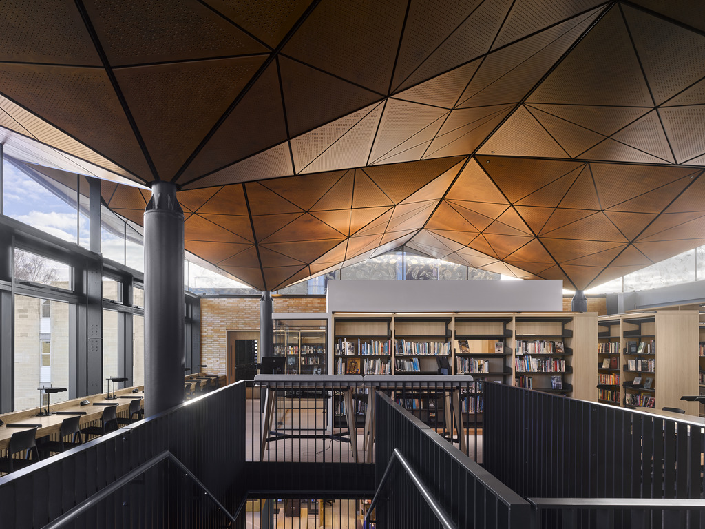 Woods Bagot completes library with ‘floating’ timber roof for Wiltshire ...