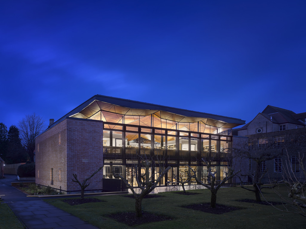 Woods Bagot completes library with ‘floating’ timber roof for Wiltshire ...