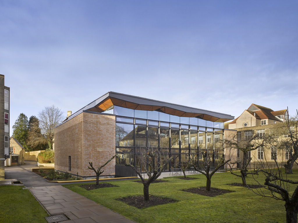 Woods Bagot completes library with ‘floating’ timber roof for Wiltshire ...