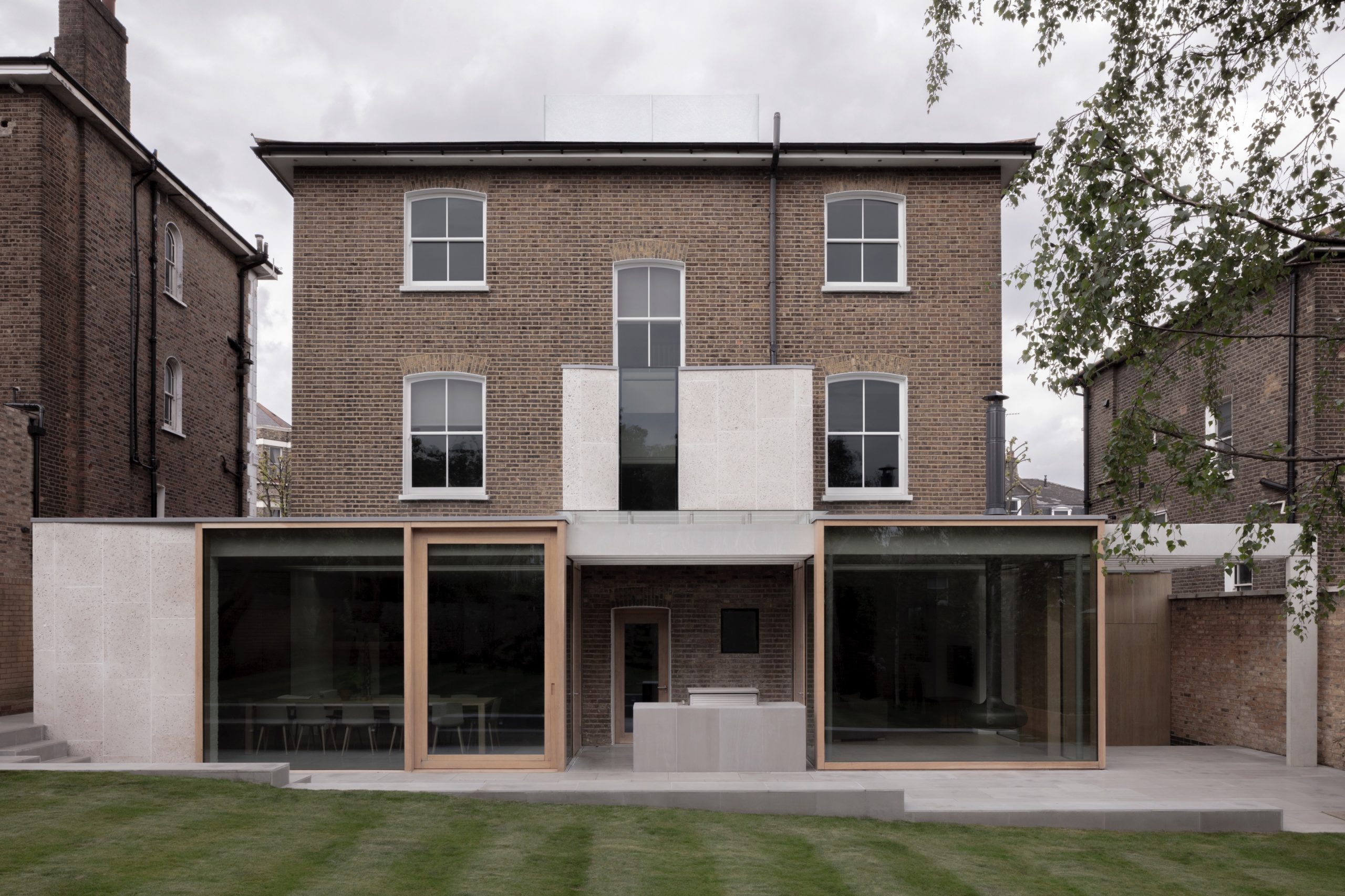 Portland stone-clad extension to Highgate house by Architecture for London