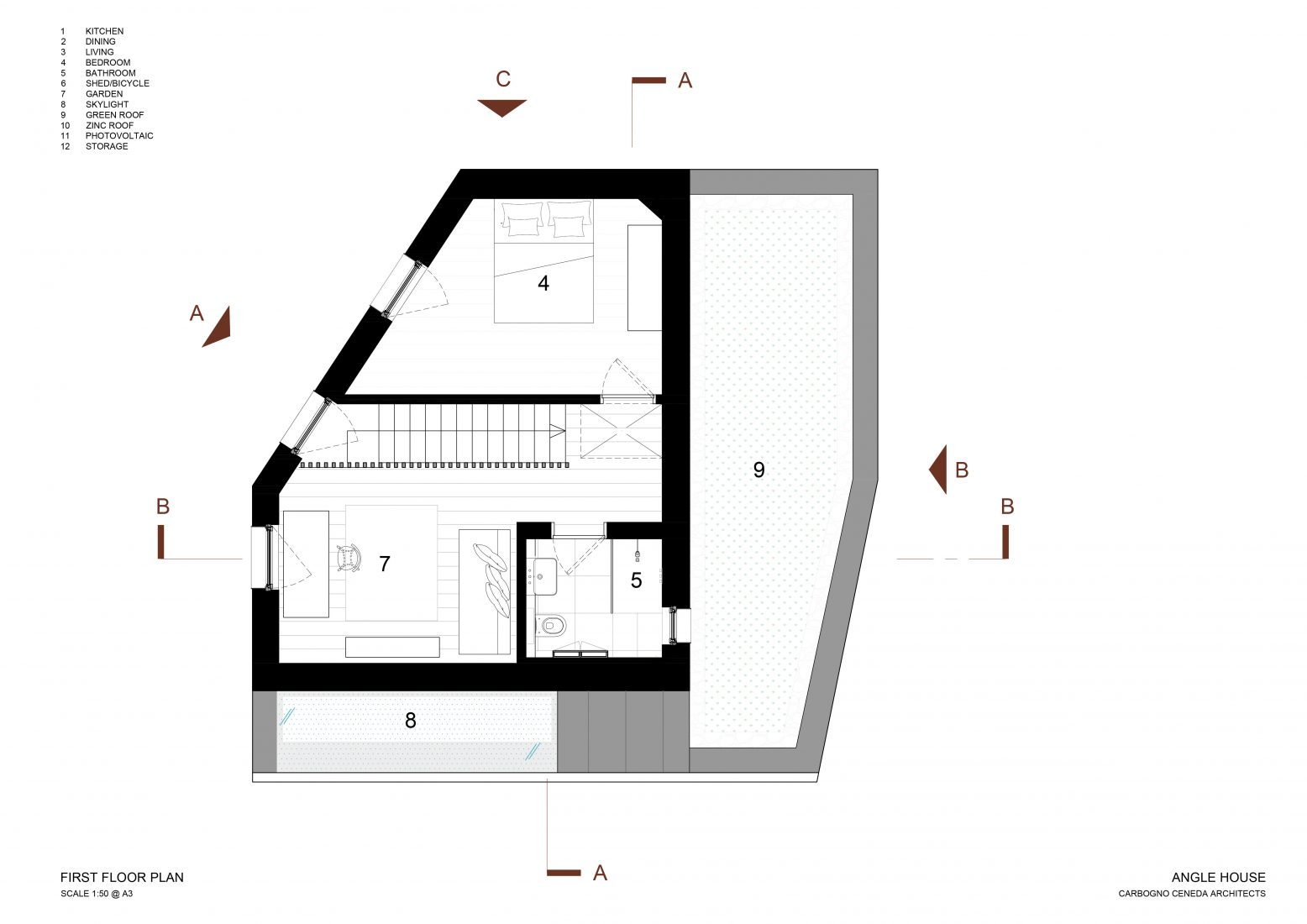 Carbogno Ceneda Architects completes angular house in north London