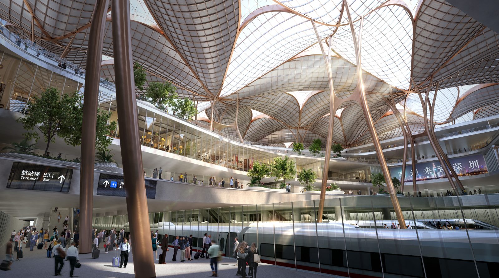Grimshaw beats ZHA, Fosters and BIG to win Shenzhen airport transport hub