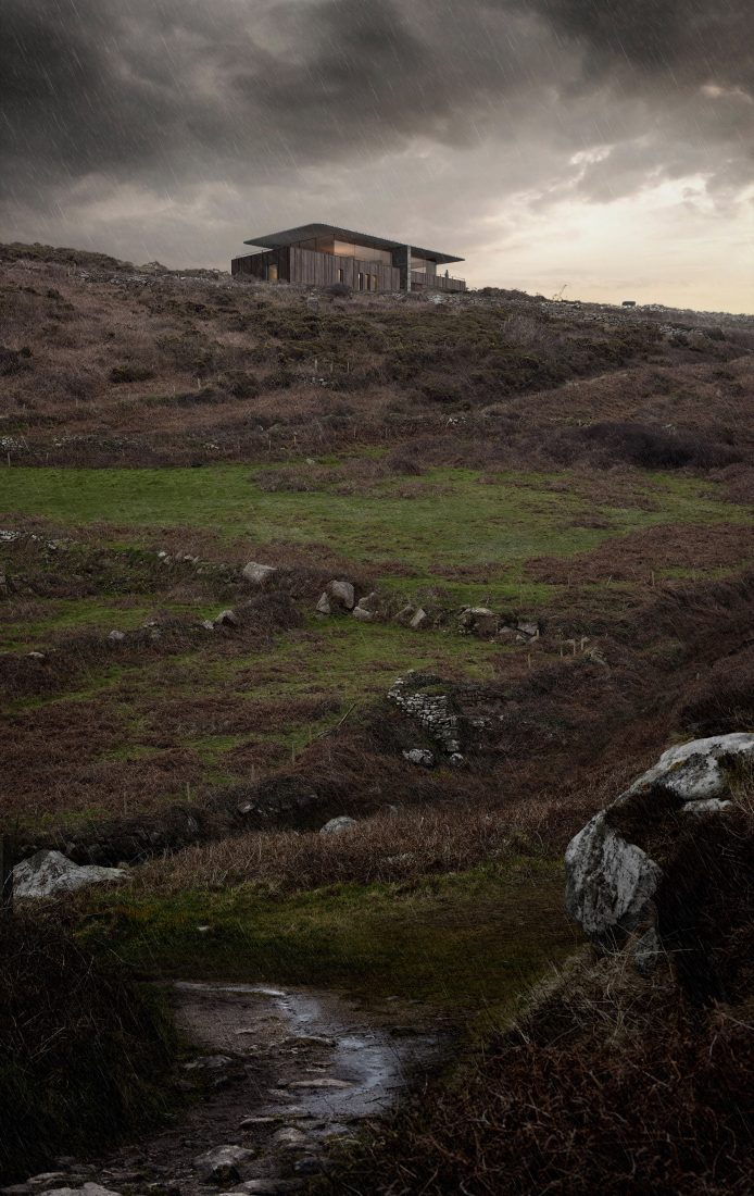 Foster Lomas wins approval for Cornish house with granite slab roof