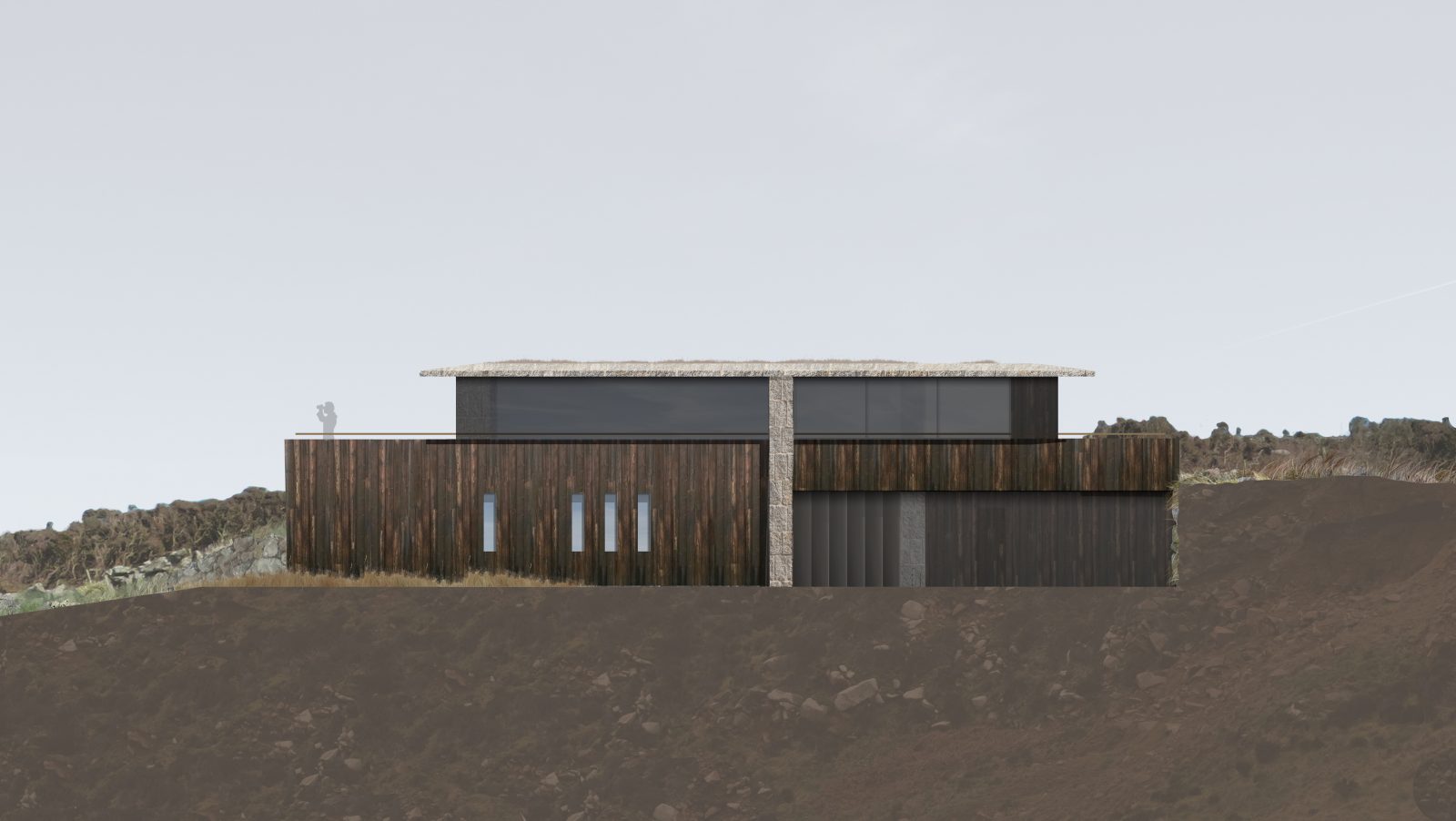 Foster Lomas wins approval for Cornish house with granite slab roof