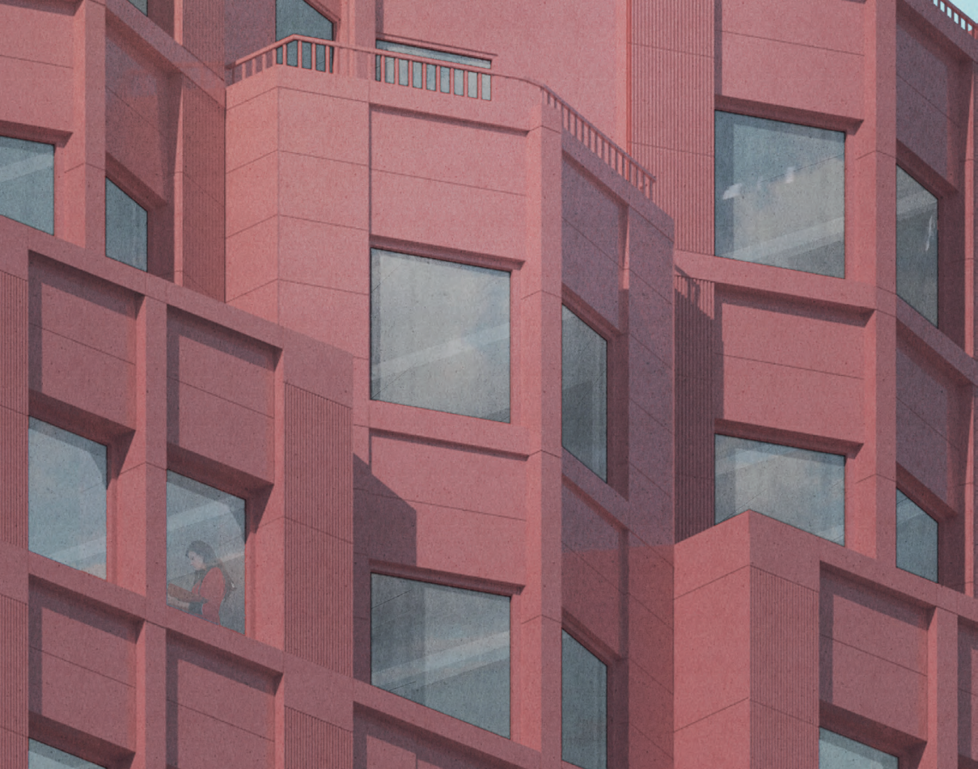 Gort Scott to add three floors and pink façade to 90s London office