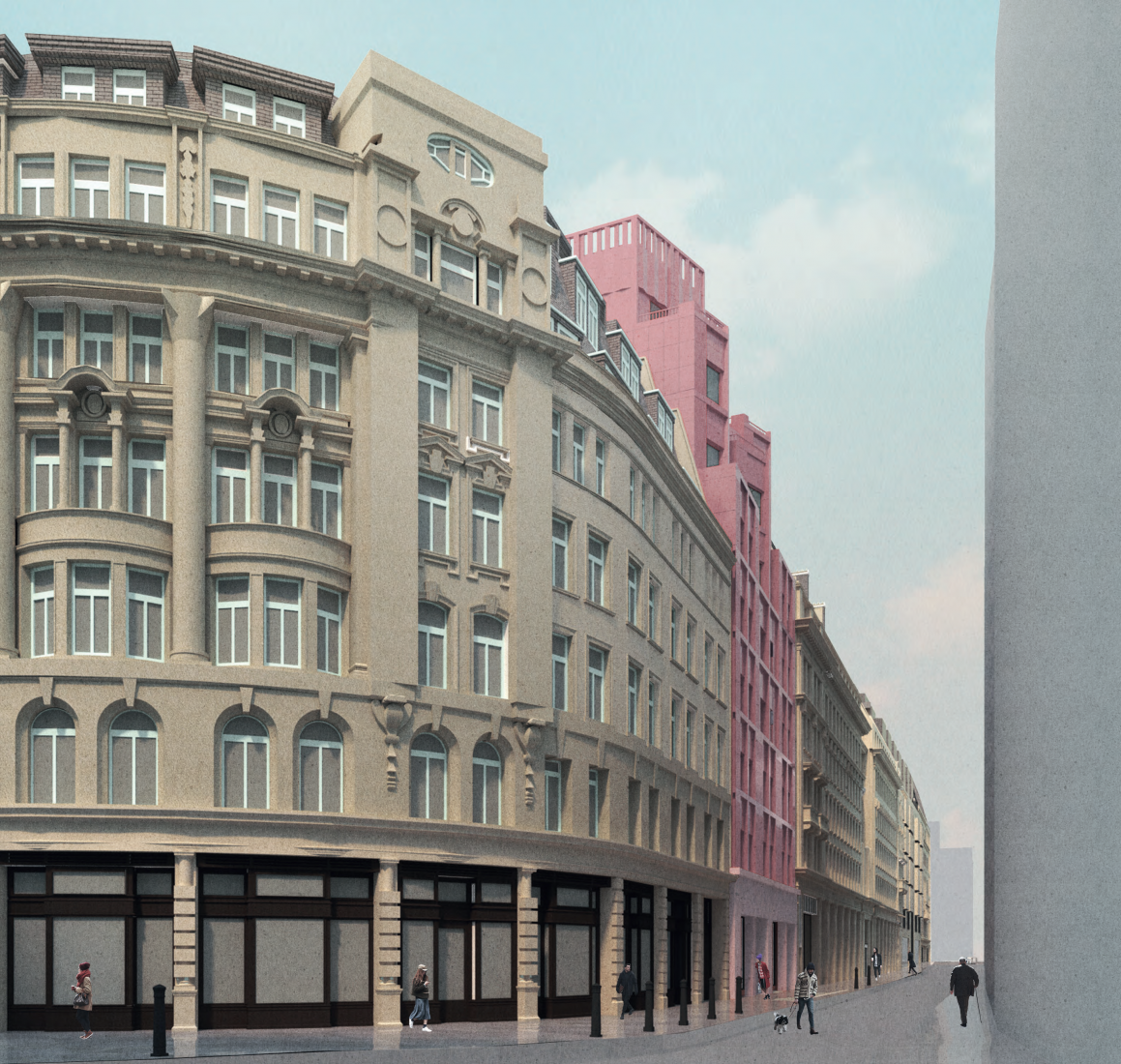 Gort Scott to add three floors and pink façade to 90s London office