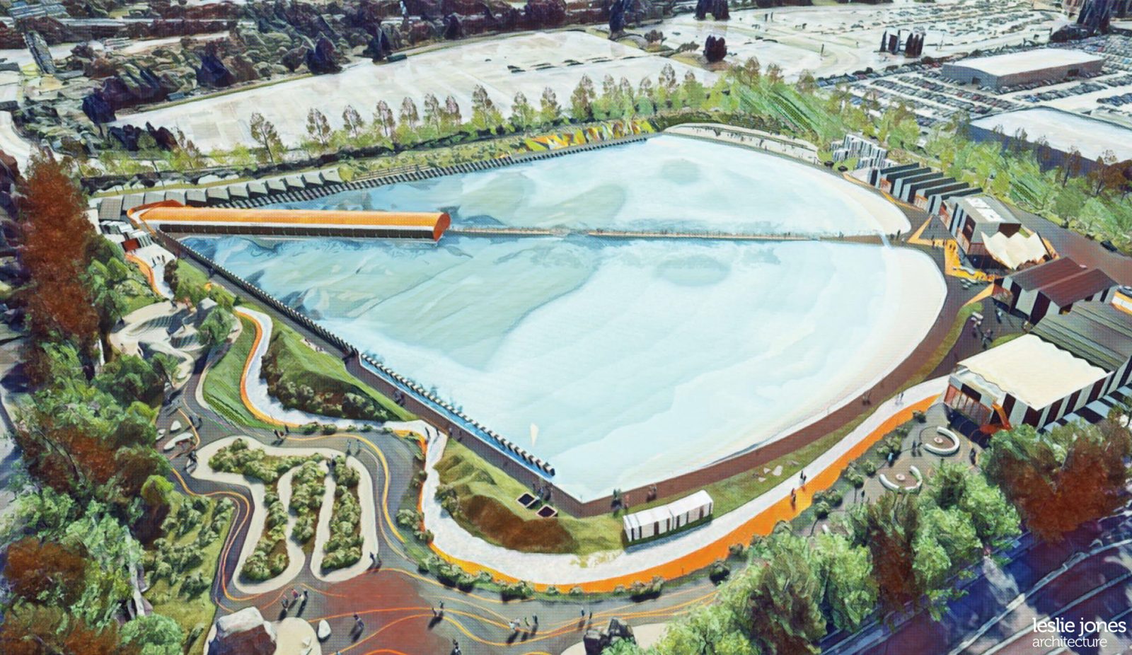 Leslie Jones submits ‘urban surf’ scheme for Manchester