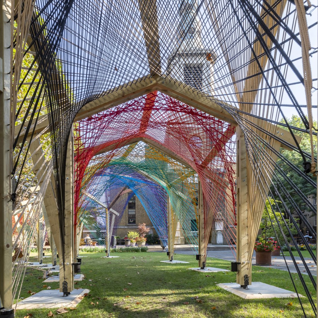 Pride pavilion designed by young Fosters team constructed in Soho