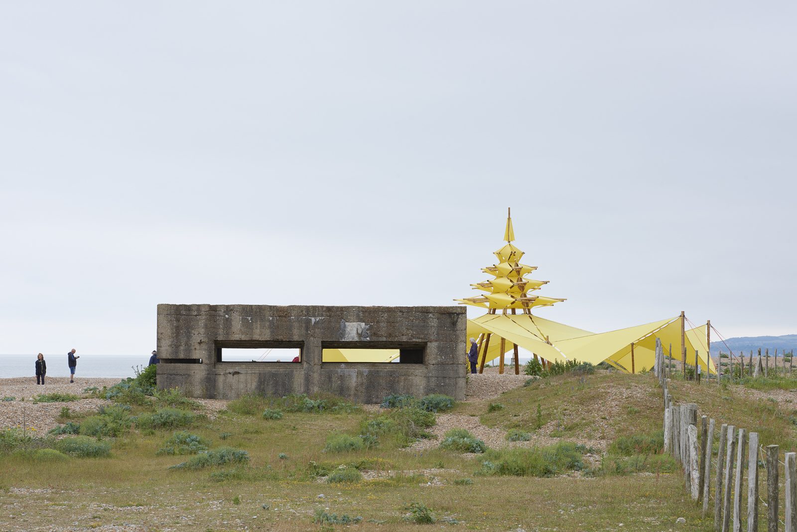 Bamboo seaside pavilion finds new home at AKT II’s Old Street office