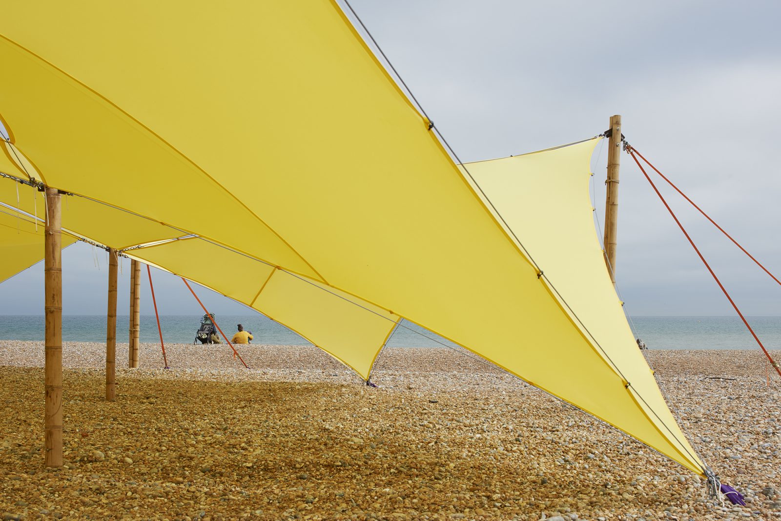 Bamboo seaside pavilion finds new home at AKT II’s Old Street office