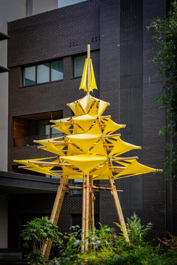 Bamboo seaside pavilion finds new home at AKT II’s Old Street office