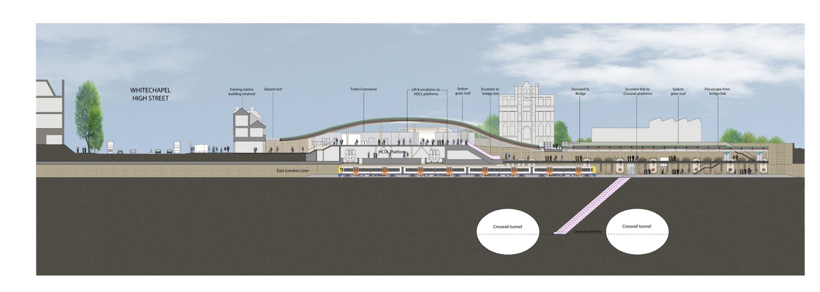 BDP-designed Elizabeth Line station in Whitechapel opens