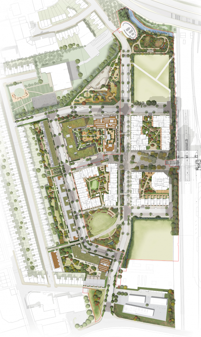 Hawkins\Brown and HTA Design submit plans for 680 homes at Meridian Water