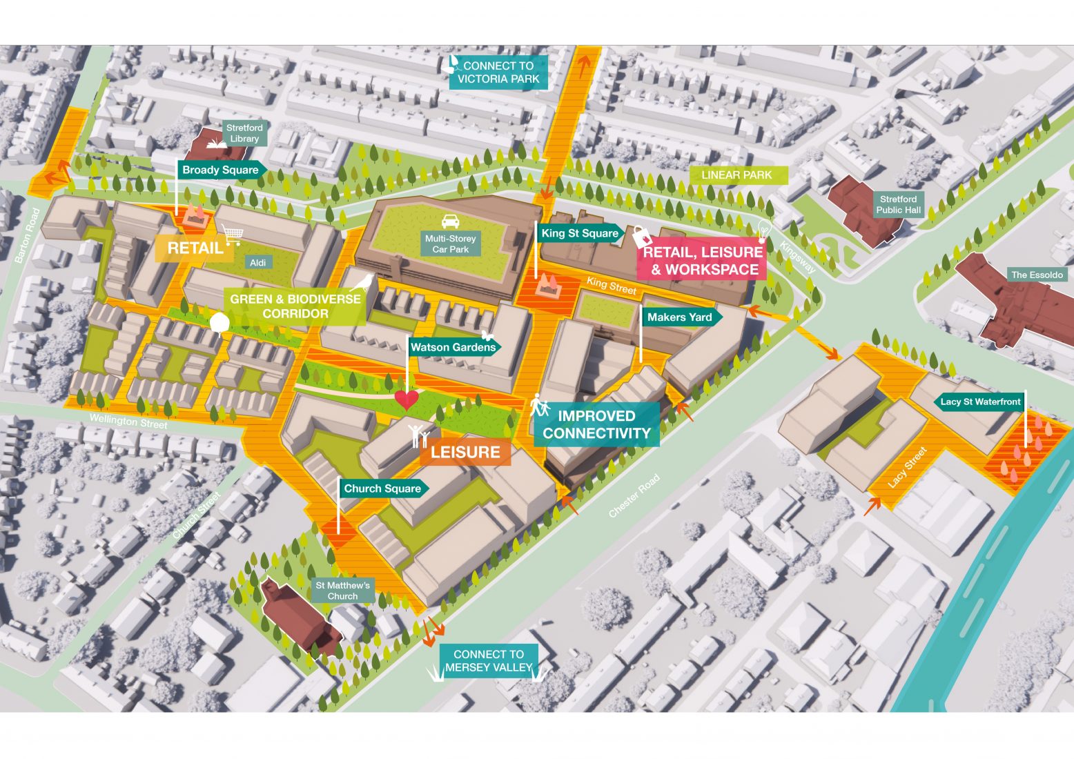 FCBS and Studio MUTT reveal plans for £13m Stretford town centre revamp