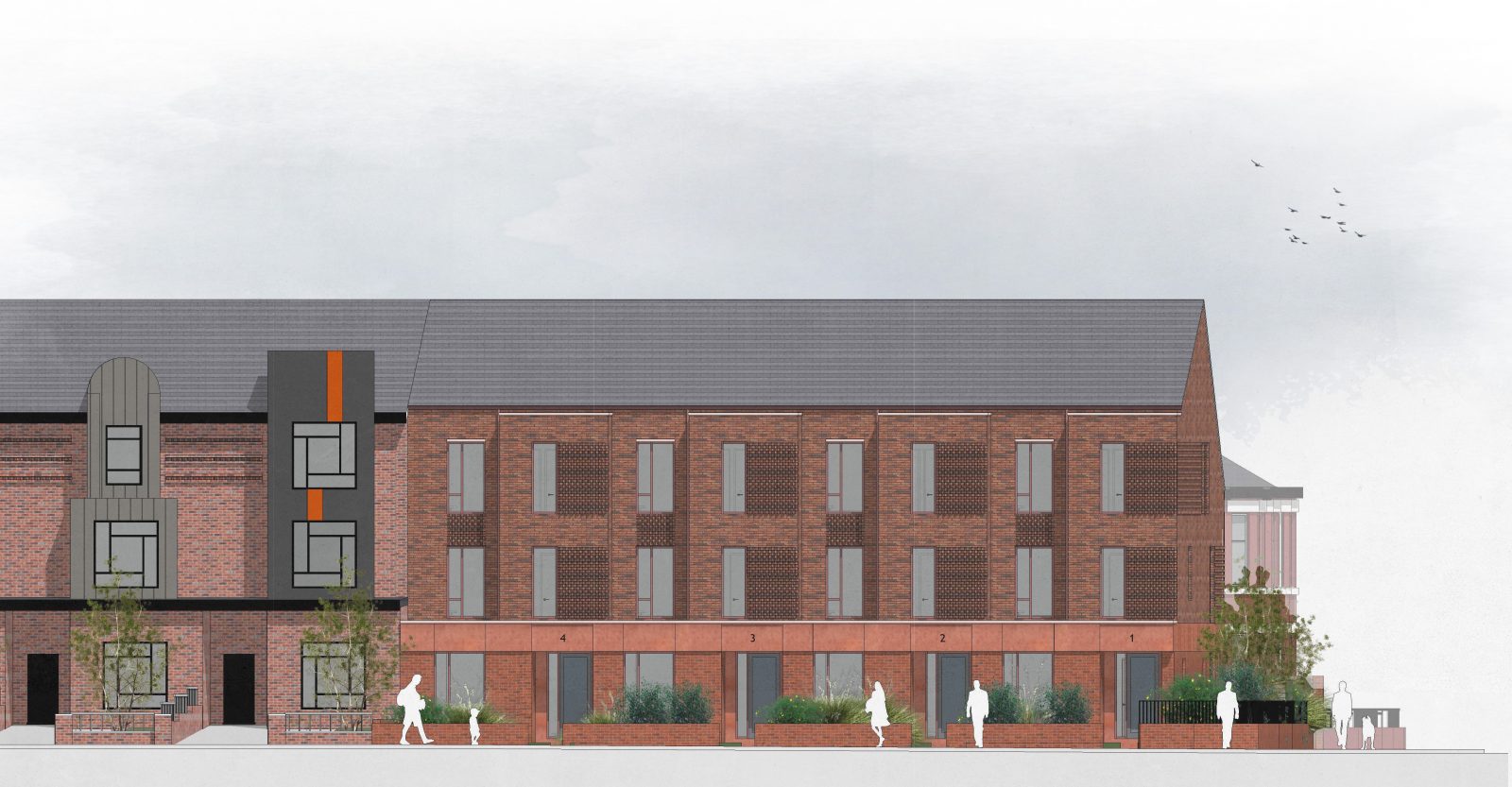 Artform wins approval for townhouses on tight corner plot in Manchester