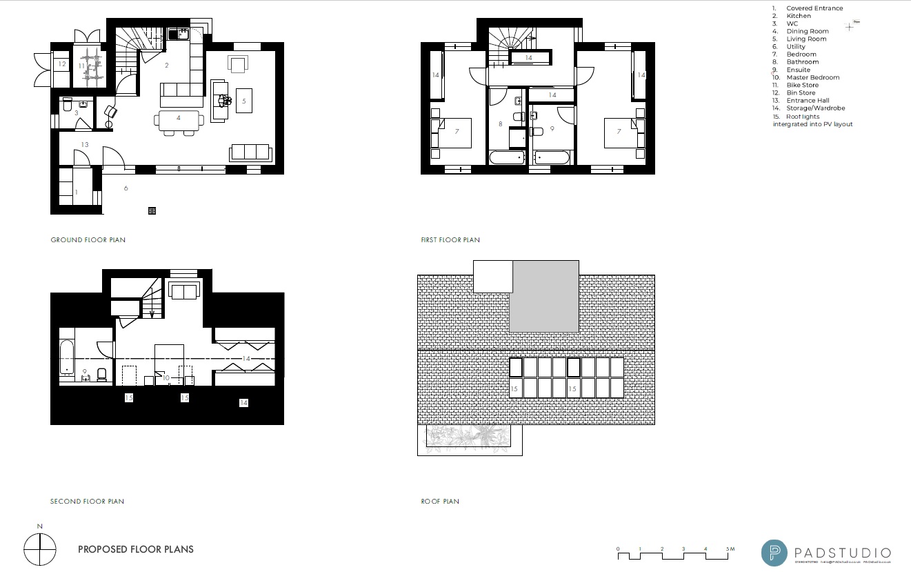 PAD studio bags planning for three Passivhaus homes in New Forest