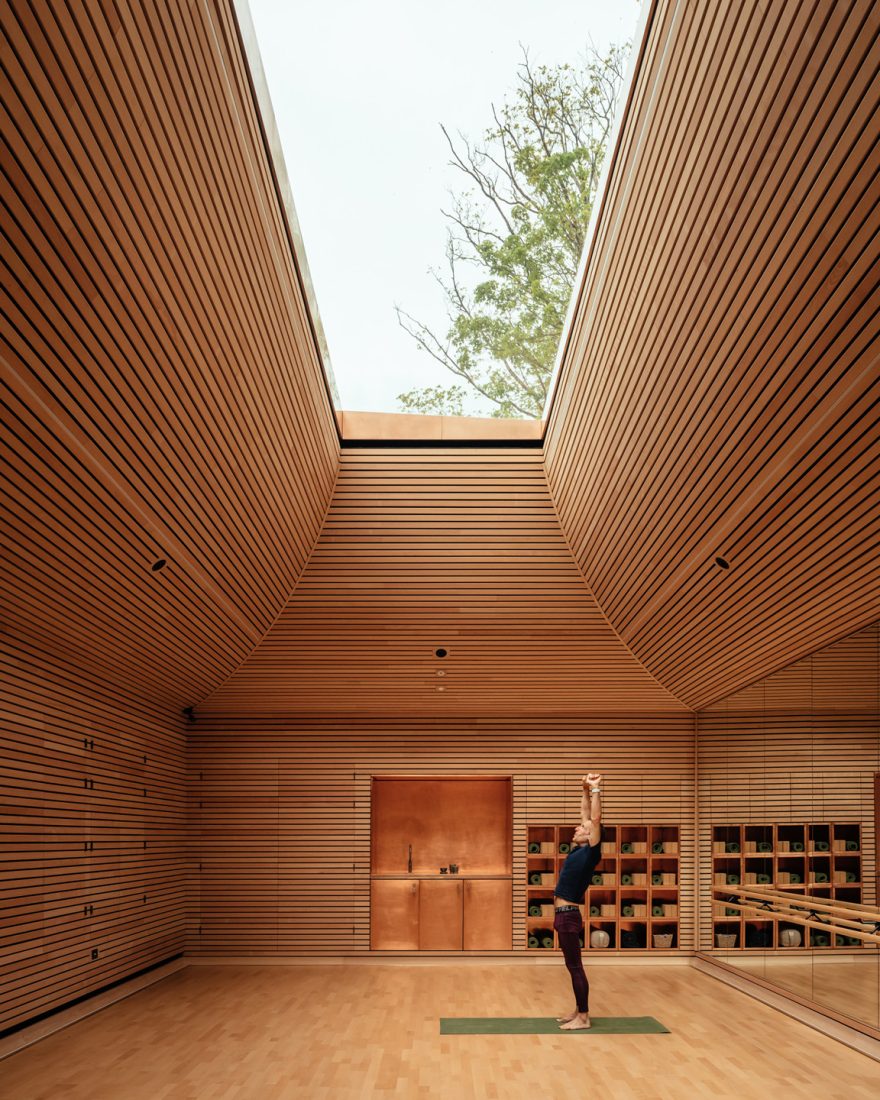 Invisible Studio completes rammed-stone yoga studio in Somerset