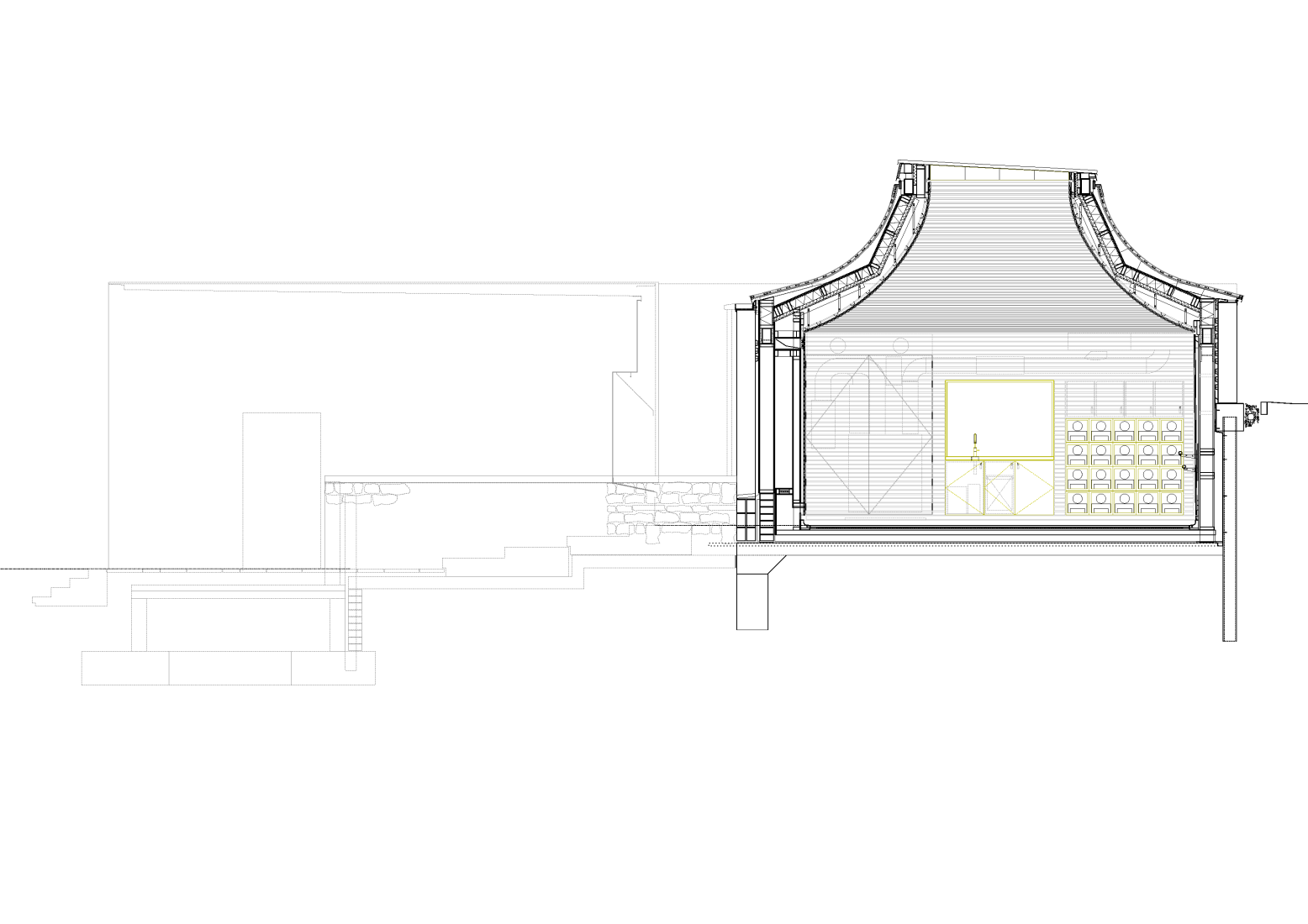 Invisible Studio completes rammed-stone yoga studio in Somerset