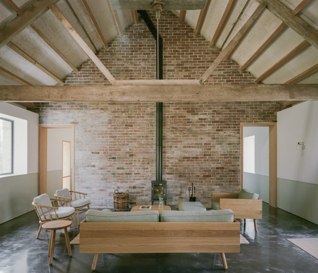 Clementine Blakemore restores derelict farm buildings into holiday home