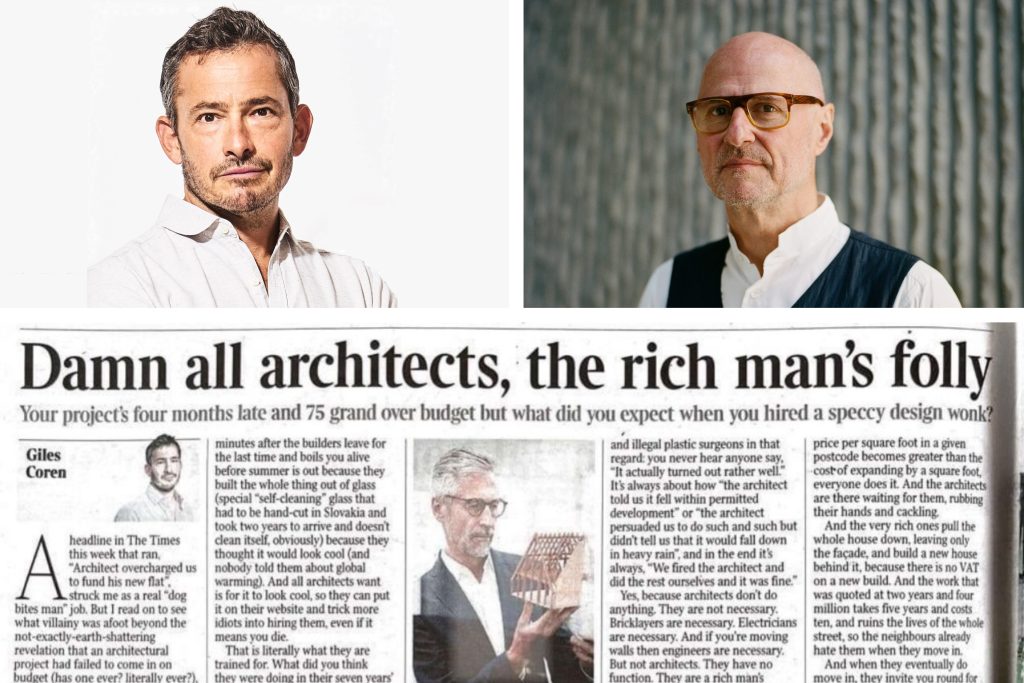 RIBA hits back at Giles Coren for ‘clickbait criticism’ of architects