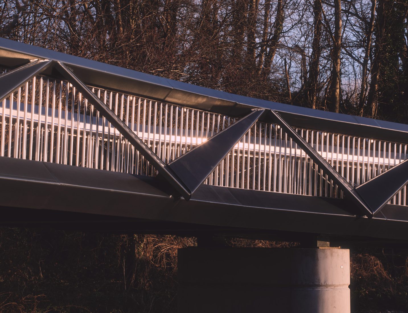 Moxon completes pedestrian bridge along Thames Path at Chiswick