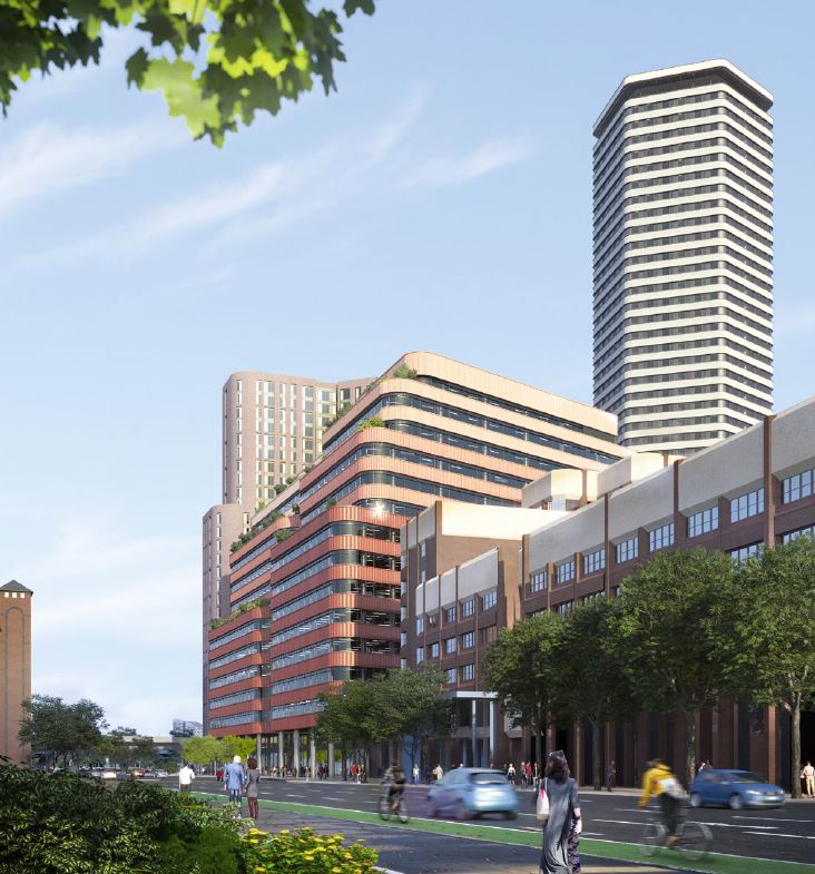 Glenn Howells submits designs for 45-storey hexagonal Leeds tower