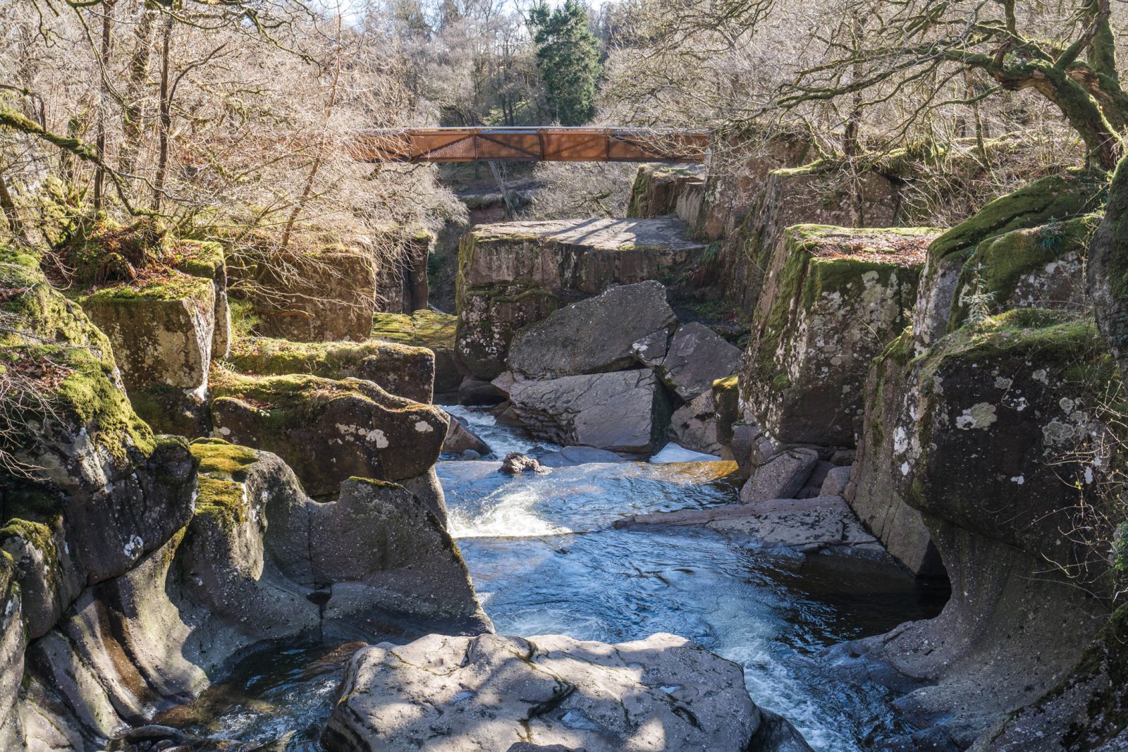 Beam Architects’ perforated steel footbridge in Perthshire opens