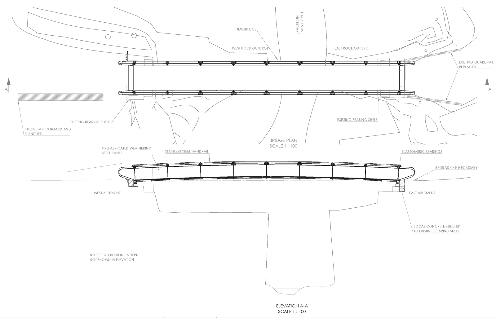 Beam Architects’ perforated steel footbridge in Perthshire opens