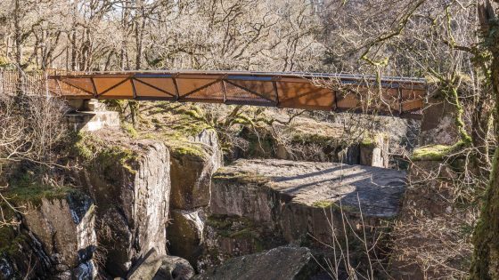 Beam Architects’ perforated steel footbridge in Perthshire opens