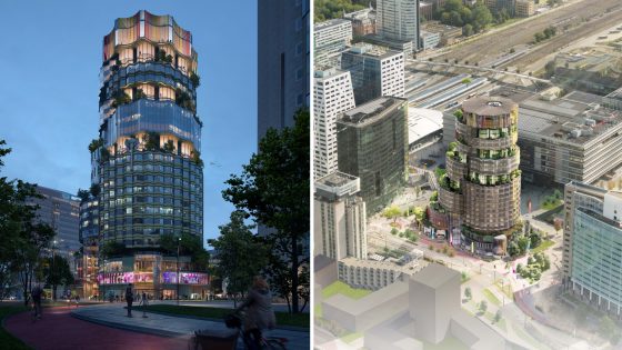 Heatherwick lands Dutch debut with tower of interlocking cylinders