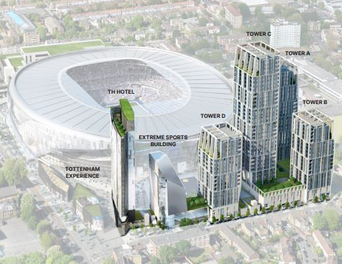 Spurs adds five storeys to proposed stadium-side hotel
