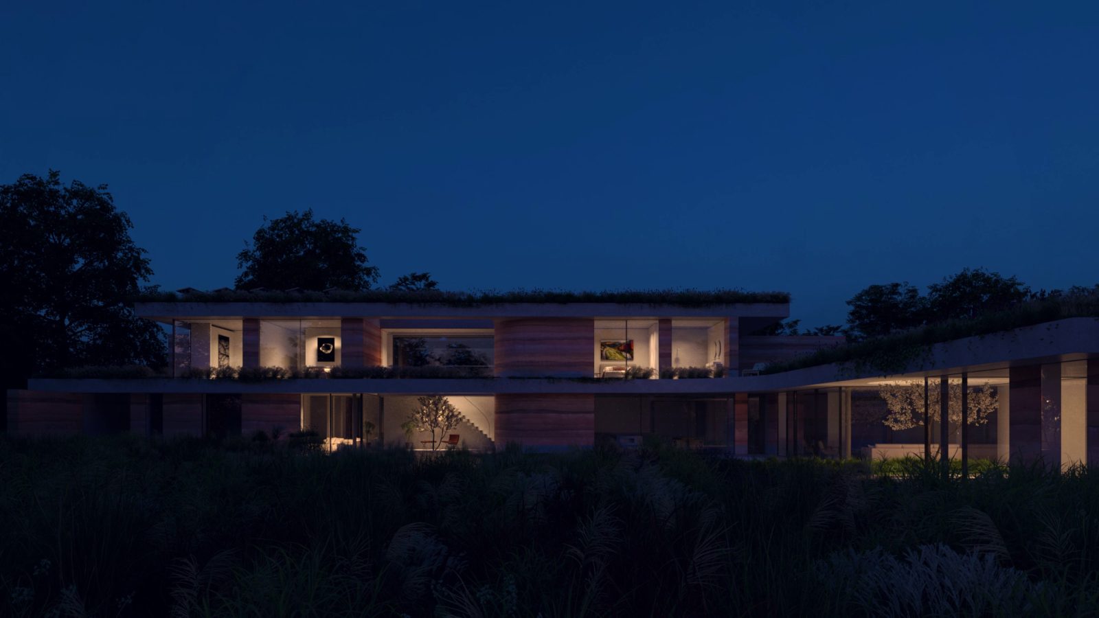 DHaus wins approval for £2m rammed-earth house in Surrey countryside